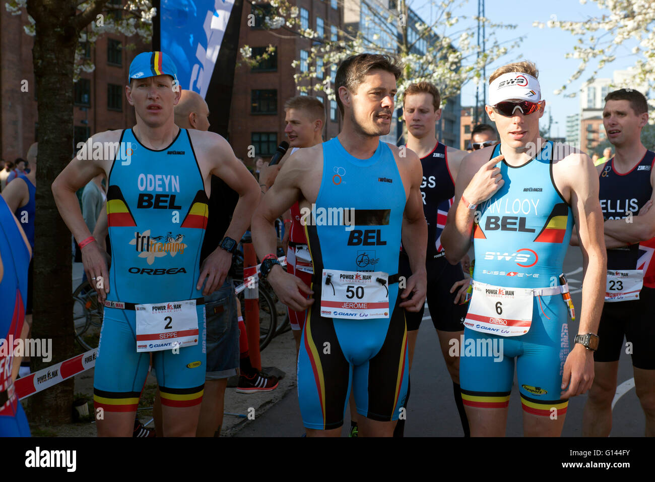 Copenhagen, Denmark, May 8th, 2016. Athletes from Belgium eady to begin ...