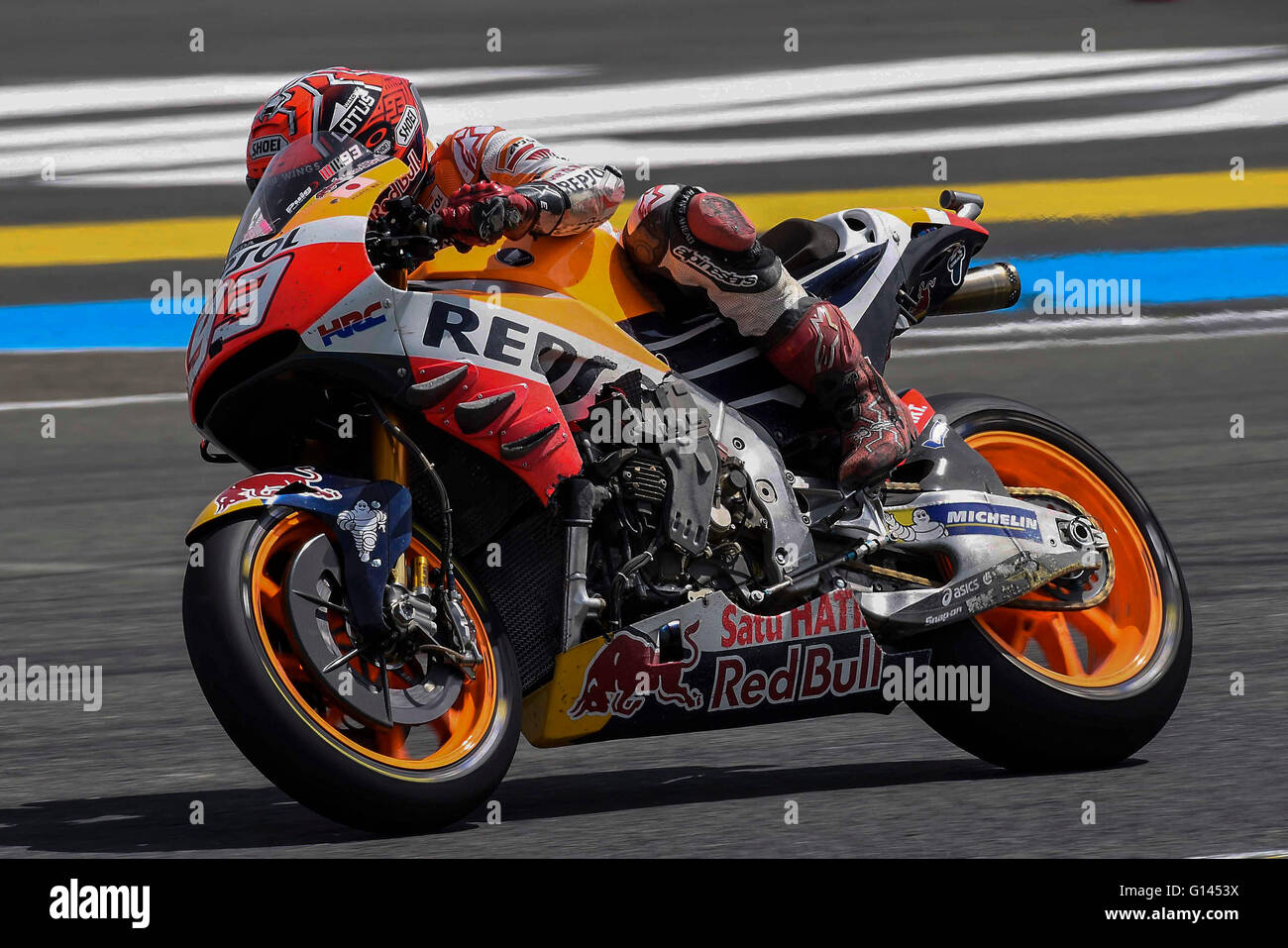 Le Mans, France. 8th May, 2016. Marc Marquez of Spain and Repsol Honda ...