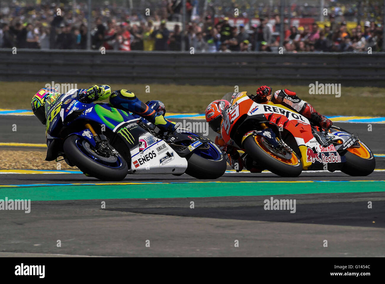Le Mans, France. 8th May, 2016. Valentino Rossi of Italy and Movistar ...