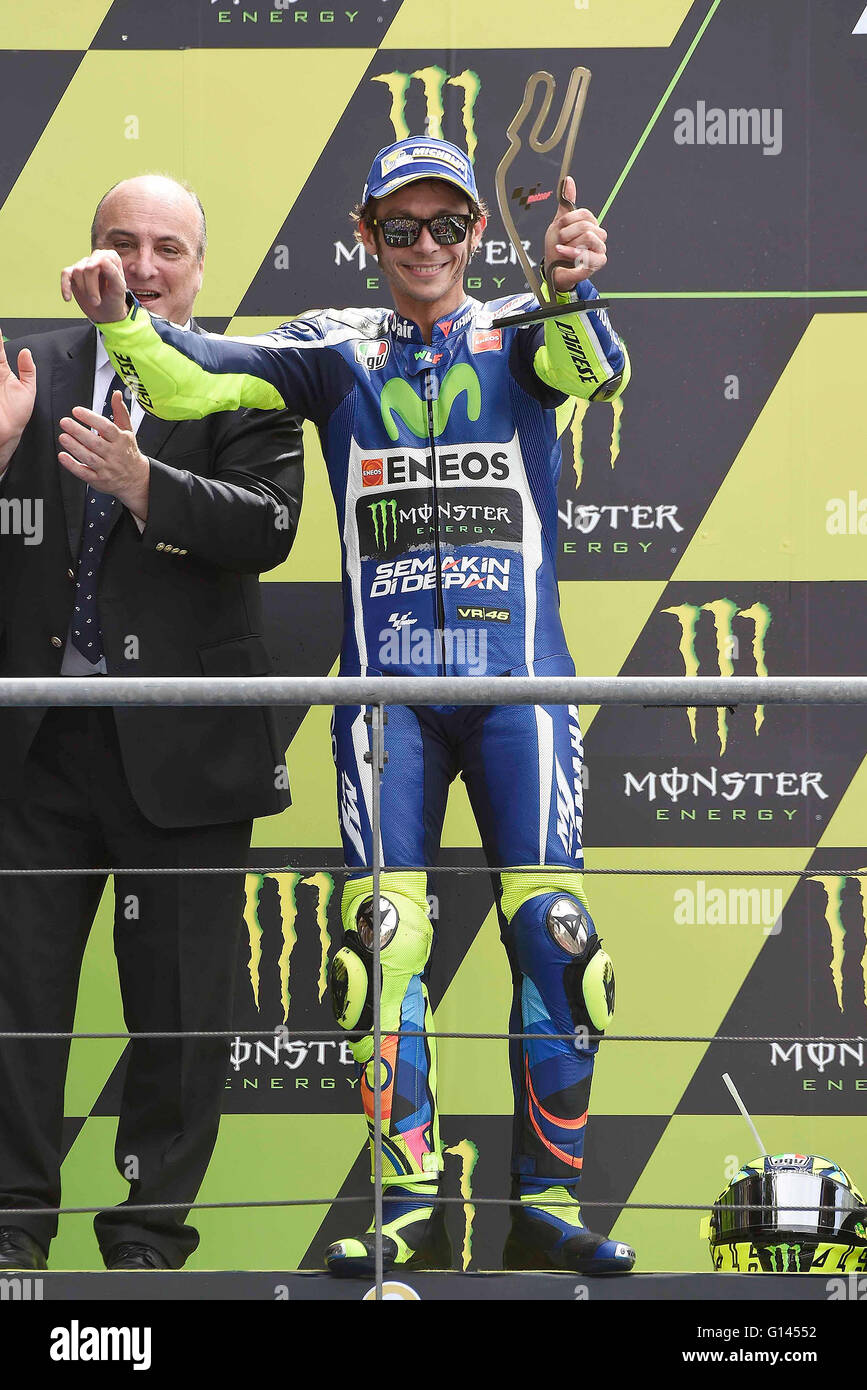 Le Mans, France. 8th May, 2016. Valentino Rossi of Italy and Movistar ...
