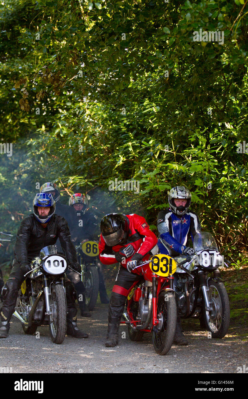 Old vintage motorbikes, motorcycle riders revving up in Chorley ...