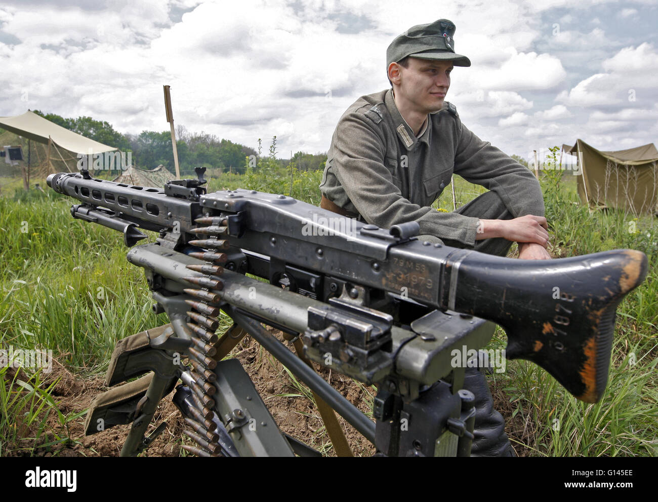 Kiev, Ukraine. 8th May, 2016. Members of historical military clubs ...