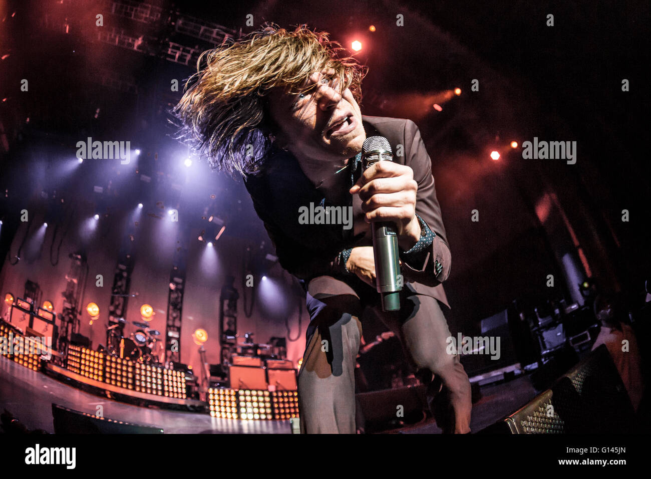 May 7, 2016 - Detroit, Michigan, U.S - MATT SHULTZ of CAGE THE ELEPHANT ...