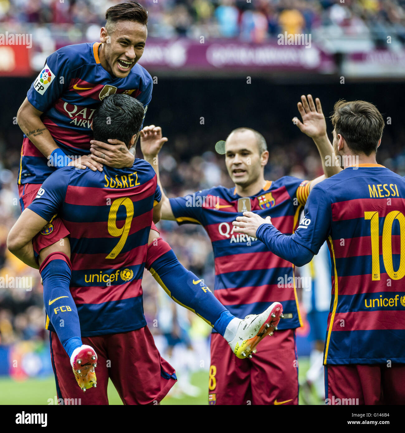 Barcelona, Catalonia, Spain. 8th May, 2016. FC Barcelona forward SUAREZ ...