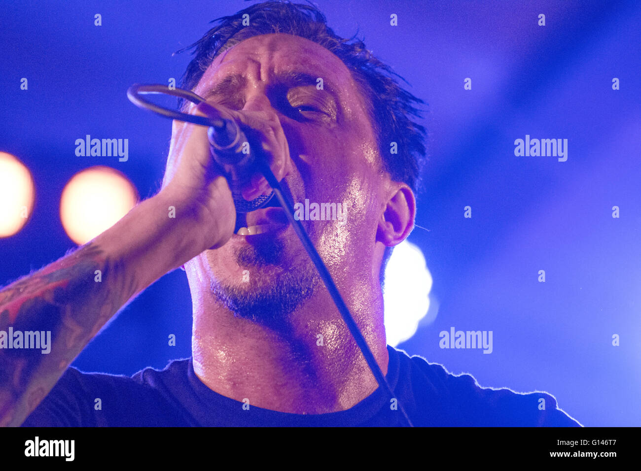 Oviedo, Spain. 7th May, 2016. Vocalist Lou Koller sings during the ...