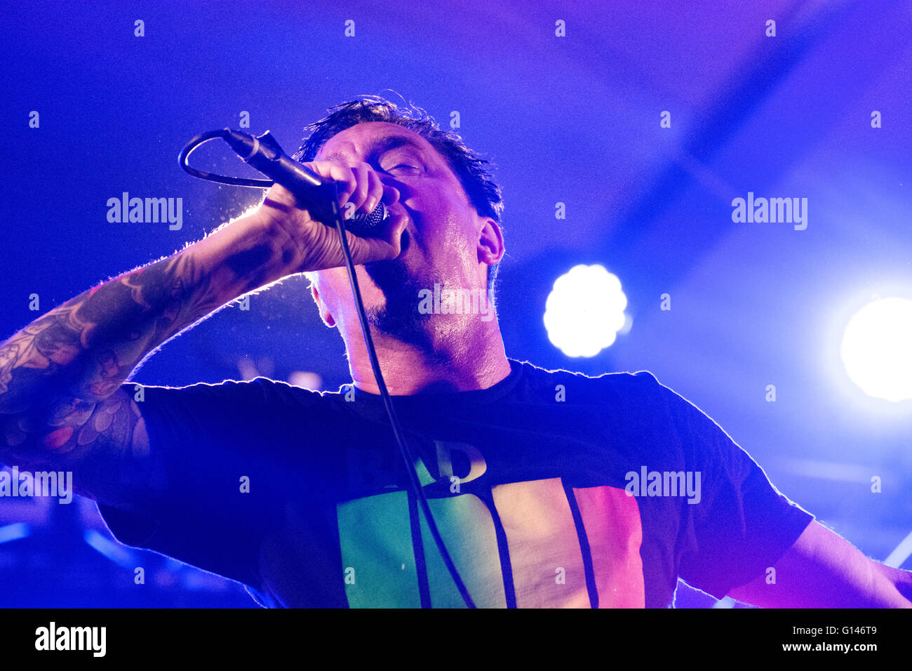 Oviedo, Spain. 7th May, 2016. Vocalist Lou Koller sings during the ...