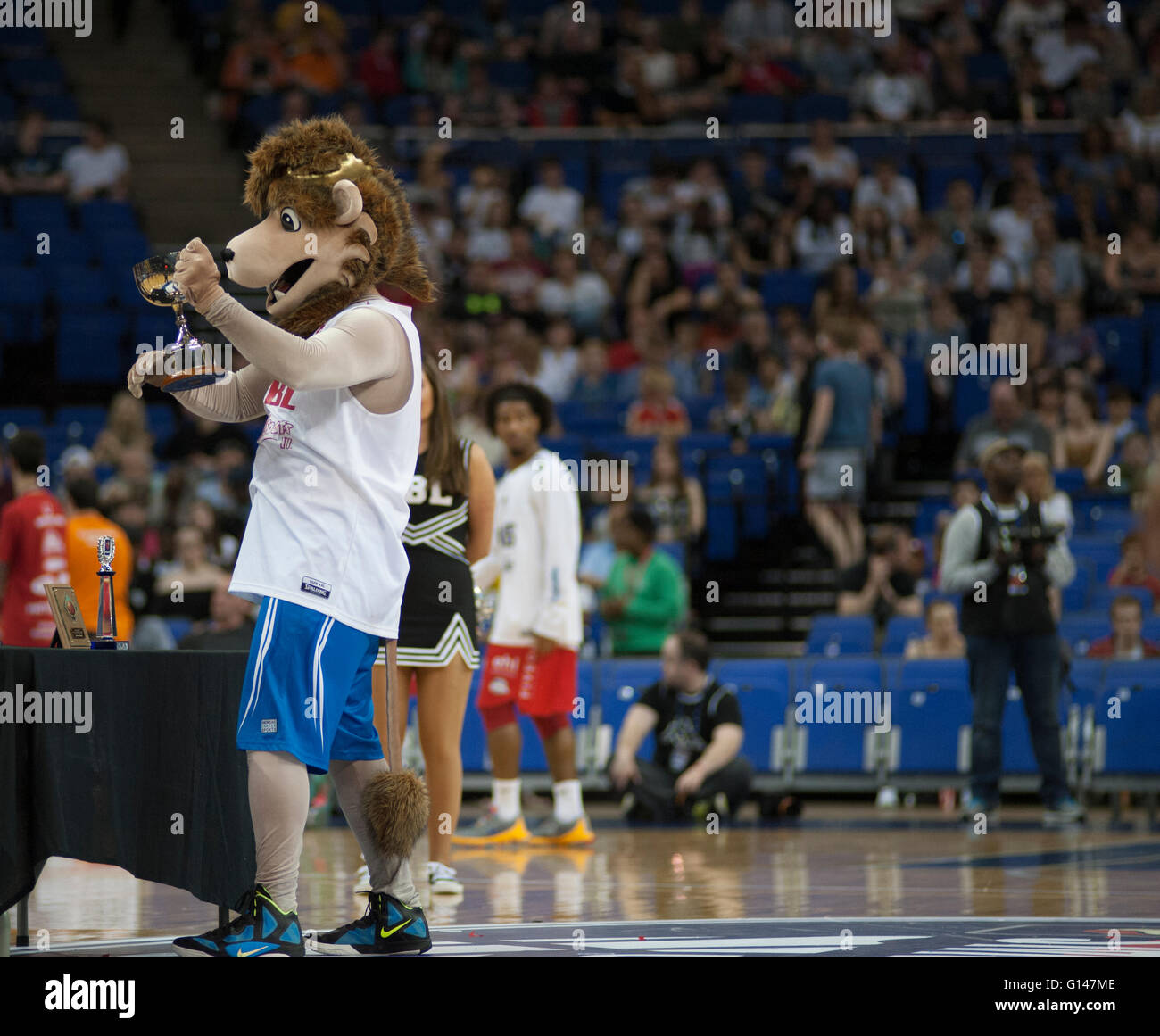 The O2, London UK. 8th May 2016. Sheffield Mascot eyes up the ...