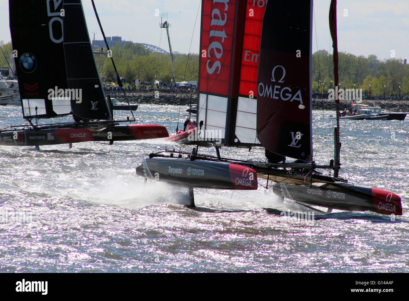 America's Cup Yacht Racing in New York -- Day2 Stock Photo - Alamy