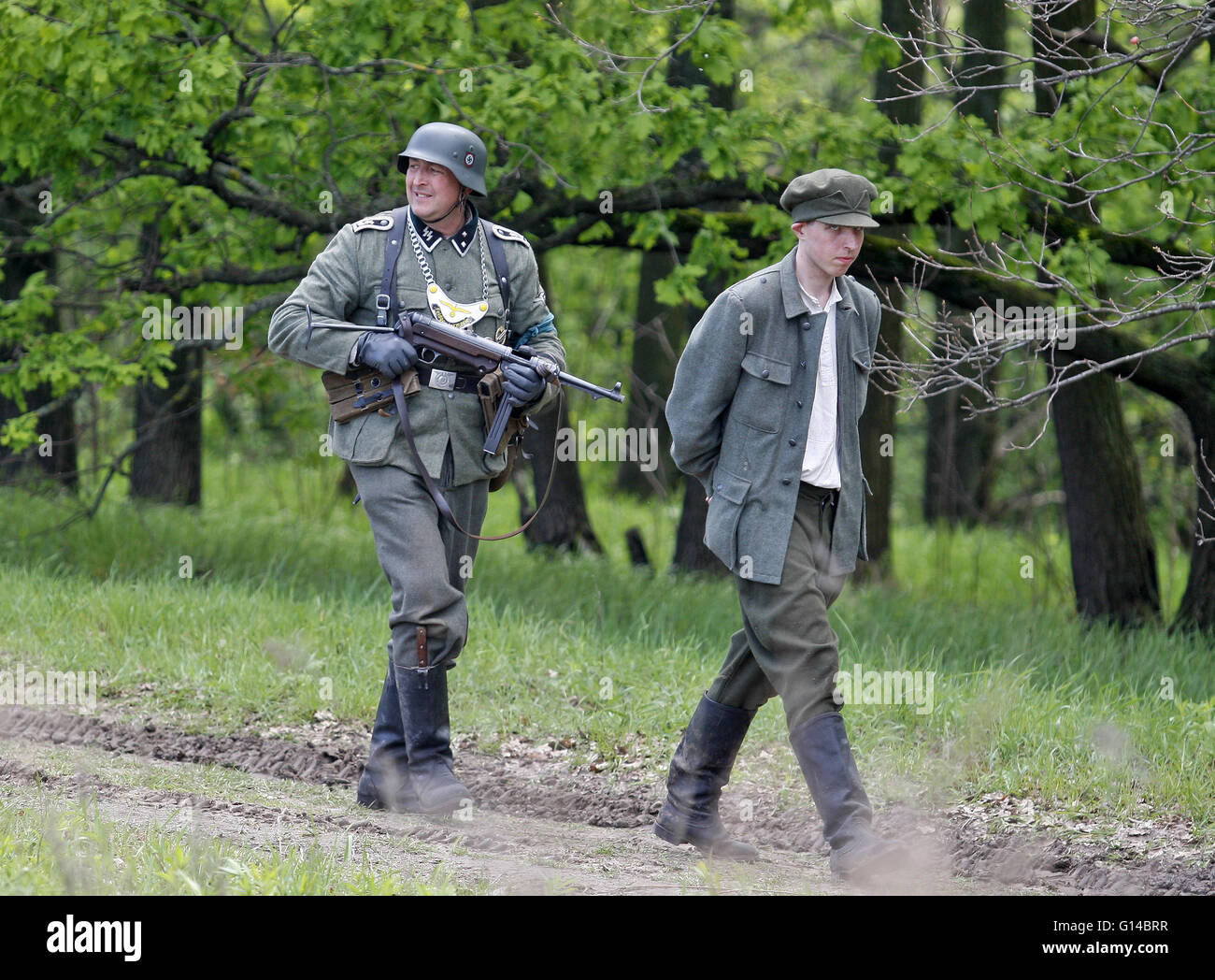 Kiev, Ukraine. 08th May, 2016. Members of historical military clubs ...