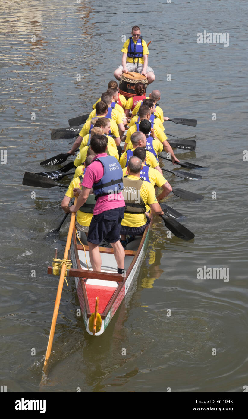 Gloucester,England:8 May 2016 Dragon boat racing teams compete against ...