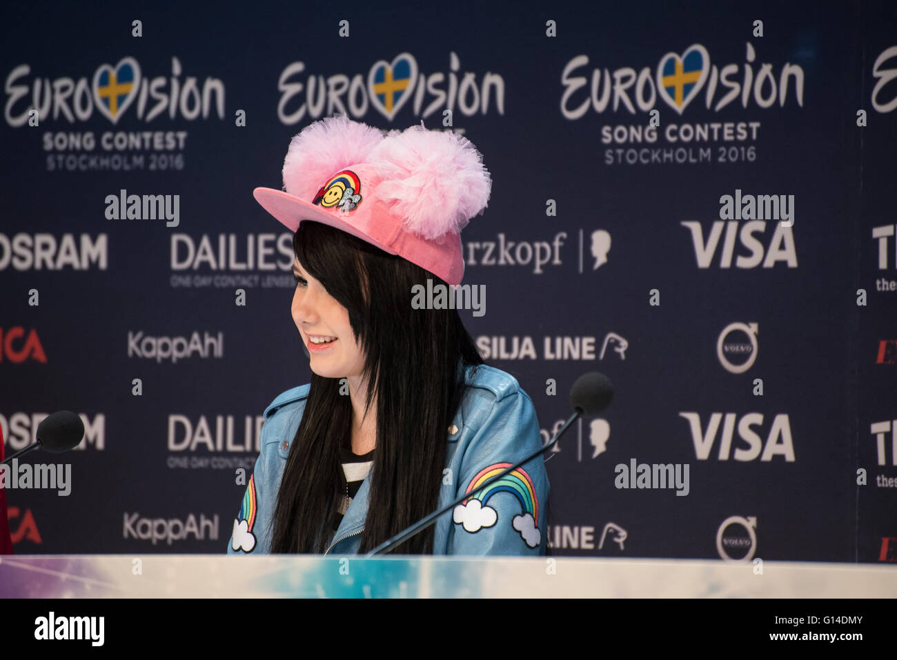 Stockholm, Sweden. 8th May. Jamie-Lee from Germany is presenting her ...