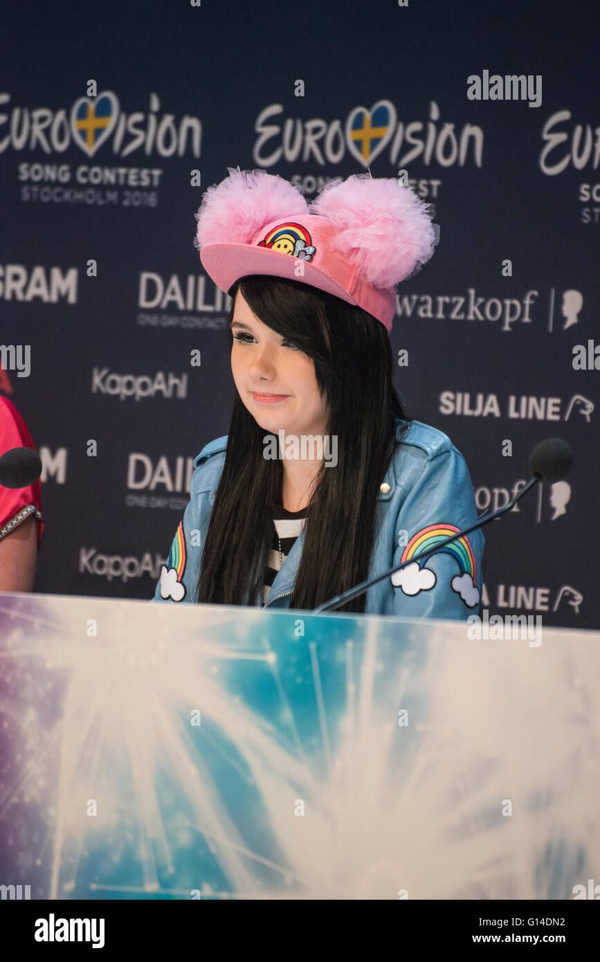 Stockholm, Sweden. 8th May. Jamie-Lee from Germany is presenting her ...