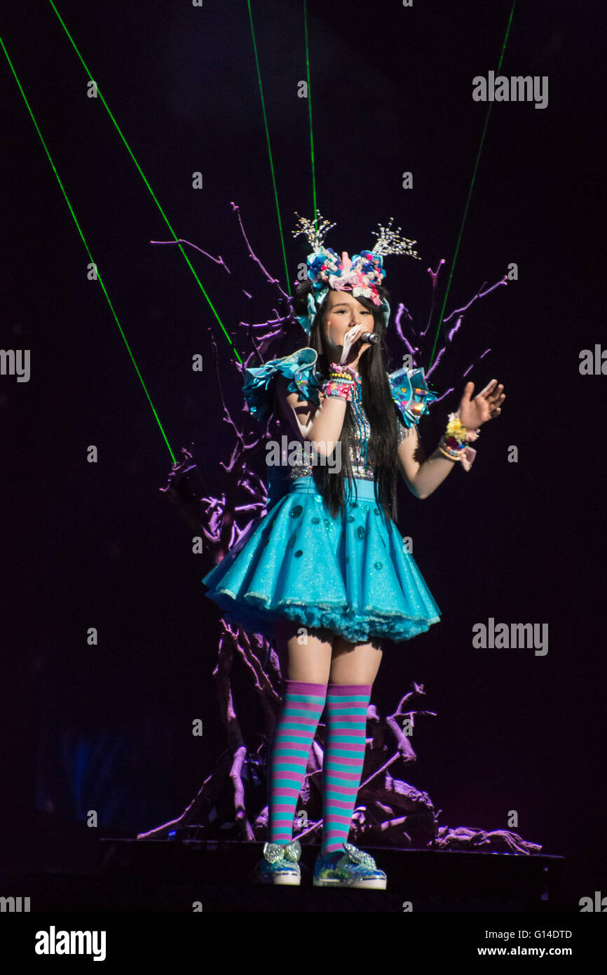 Stockholm, Sweden. 8th May. Singer Jamie-Lee from Germany is rehearsing ...
