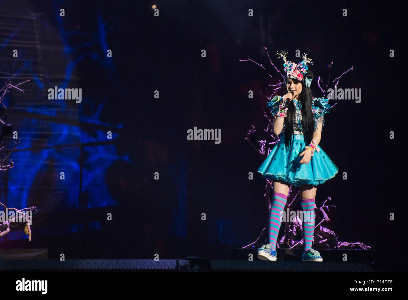 Stockholm, Sweden. 8th May. Singer Jamie-Lee from Germany is rehearsing ...