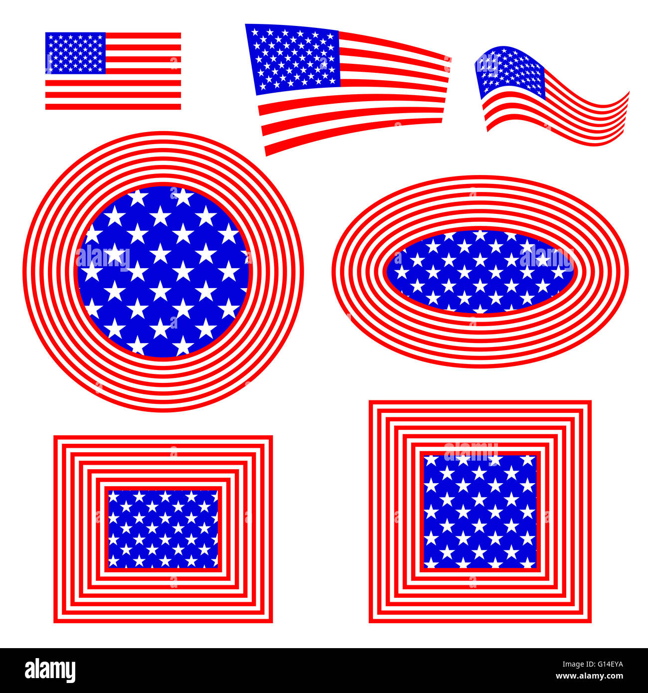 American wave style flag design Cut Out Stock Images & Pictures - Alamy