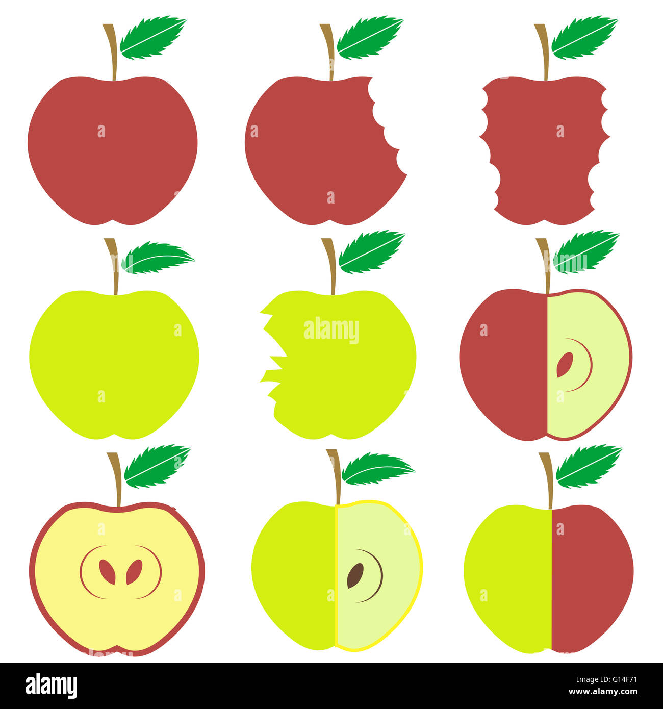 Set of Apple Icons Stock Photo - Alamy