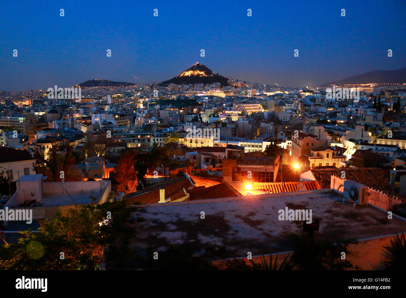 Skyline: Lykabettus/ Lykavittos, Athen, Griechenland Stock Photo - Alamy