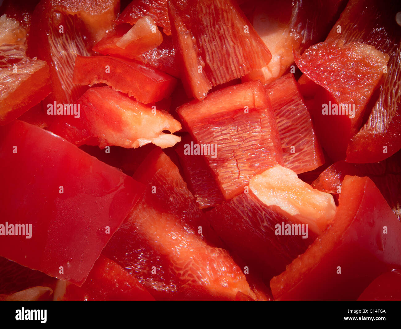 Chopped red peppers Stock Photo - Alamy