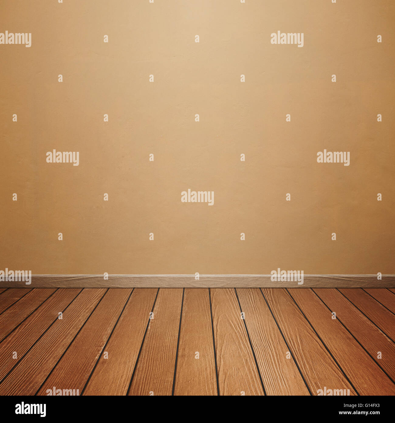 empty room interior with concrete wall and brown wood floor Stock Photo ...