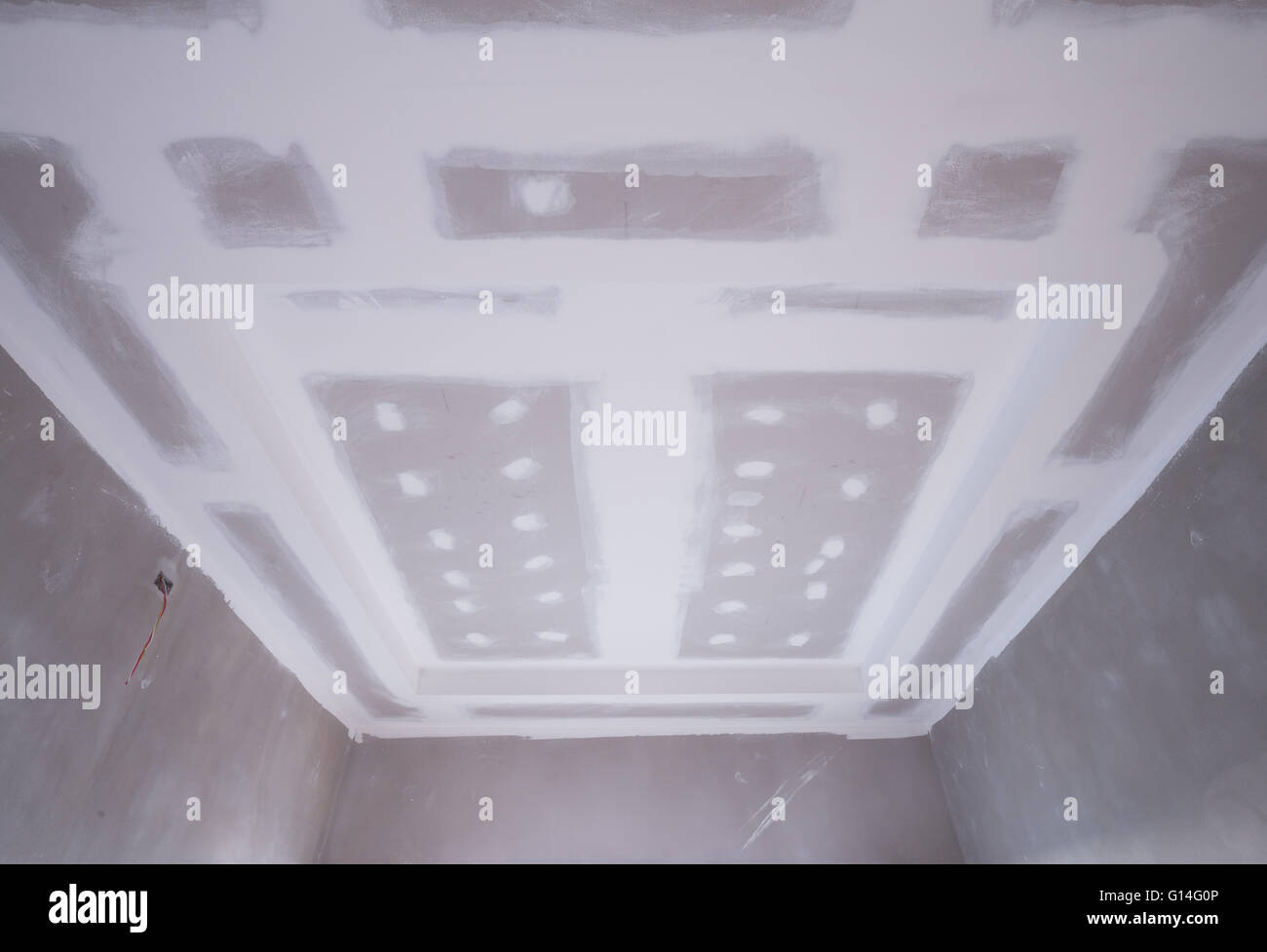 gypsum board ceiling of house at construction site Stock Photo - Alamy
