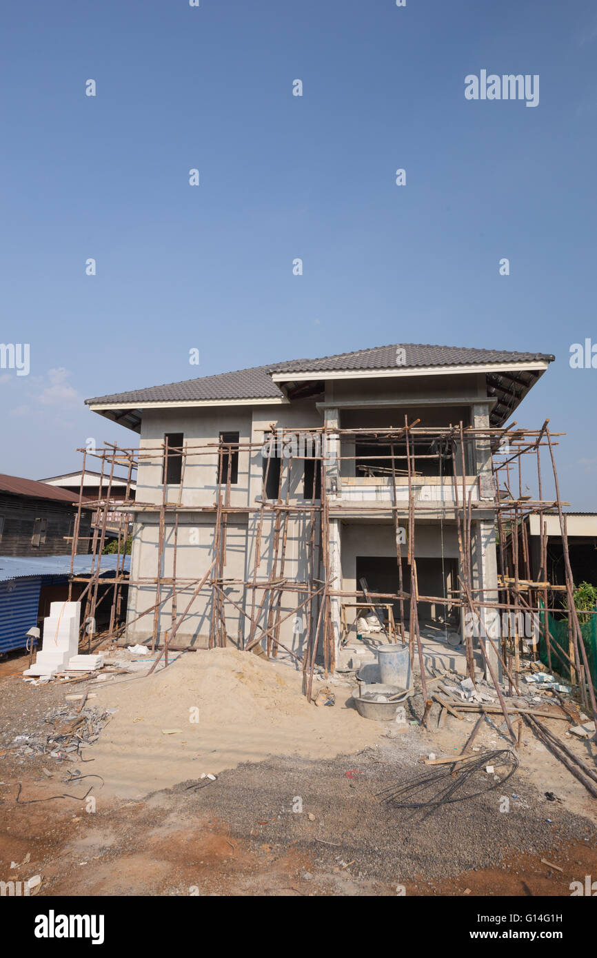 Building & Construction Site of new house Stock Photo - Alamy