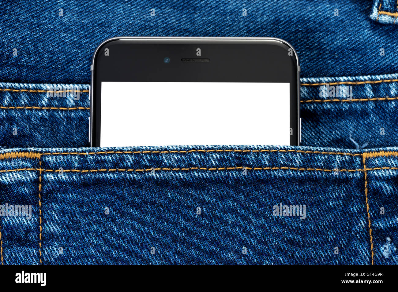 The smartphone in jeans, close-up Stock Photo - Alamy