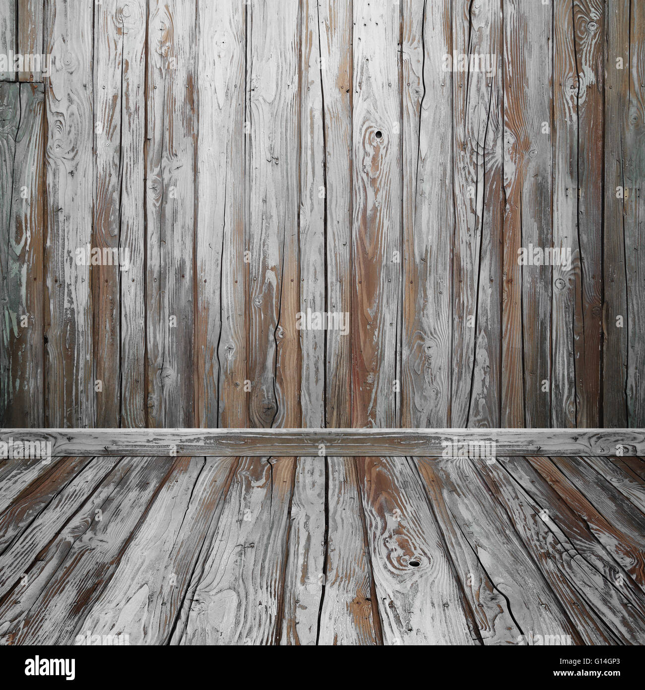 empty room interior with wood wall and floor Stock Photo - Alamy