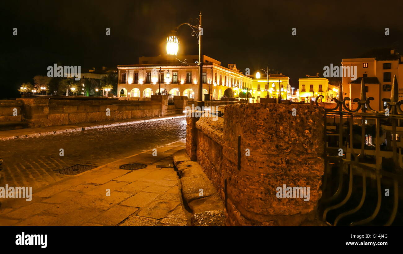 Ronda Spain by night Stock Photo - Alamy