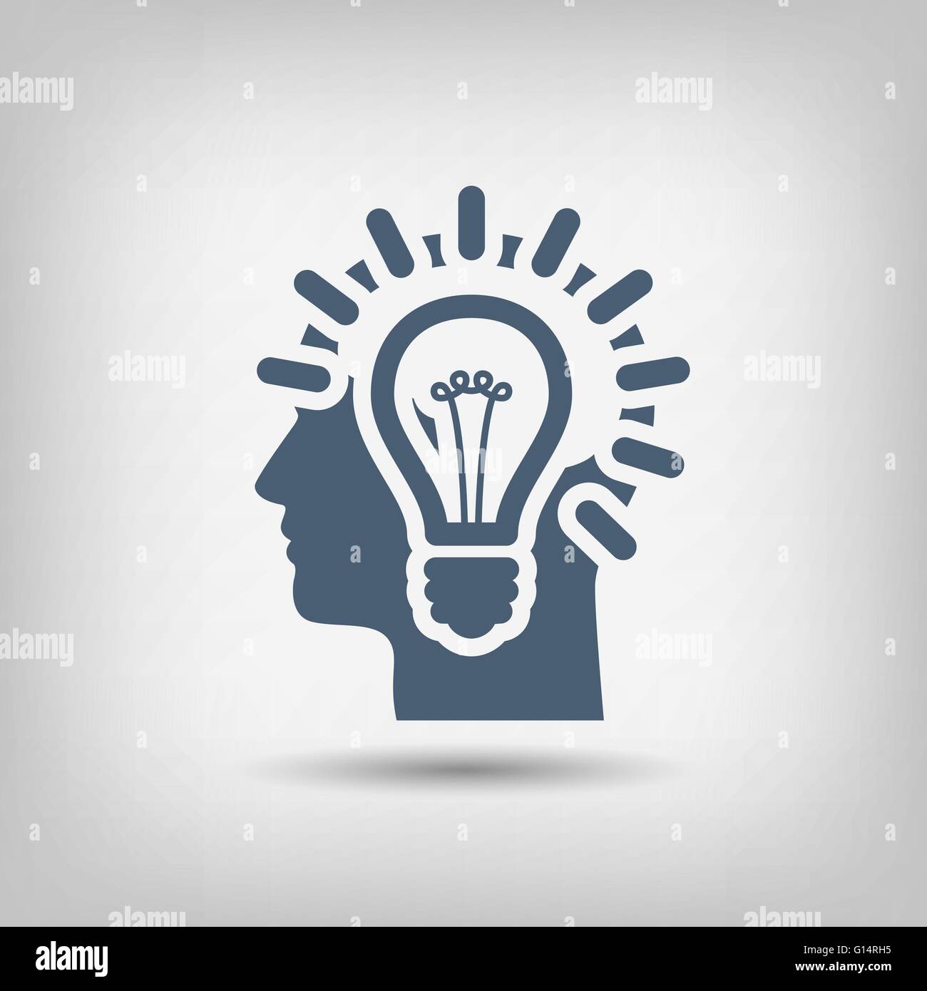 bulb AND head icon Stock Vector Image & Art - Alamy