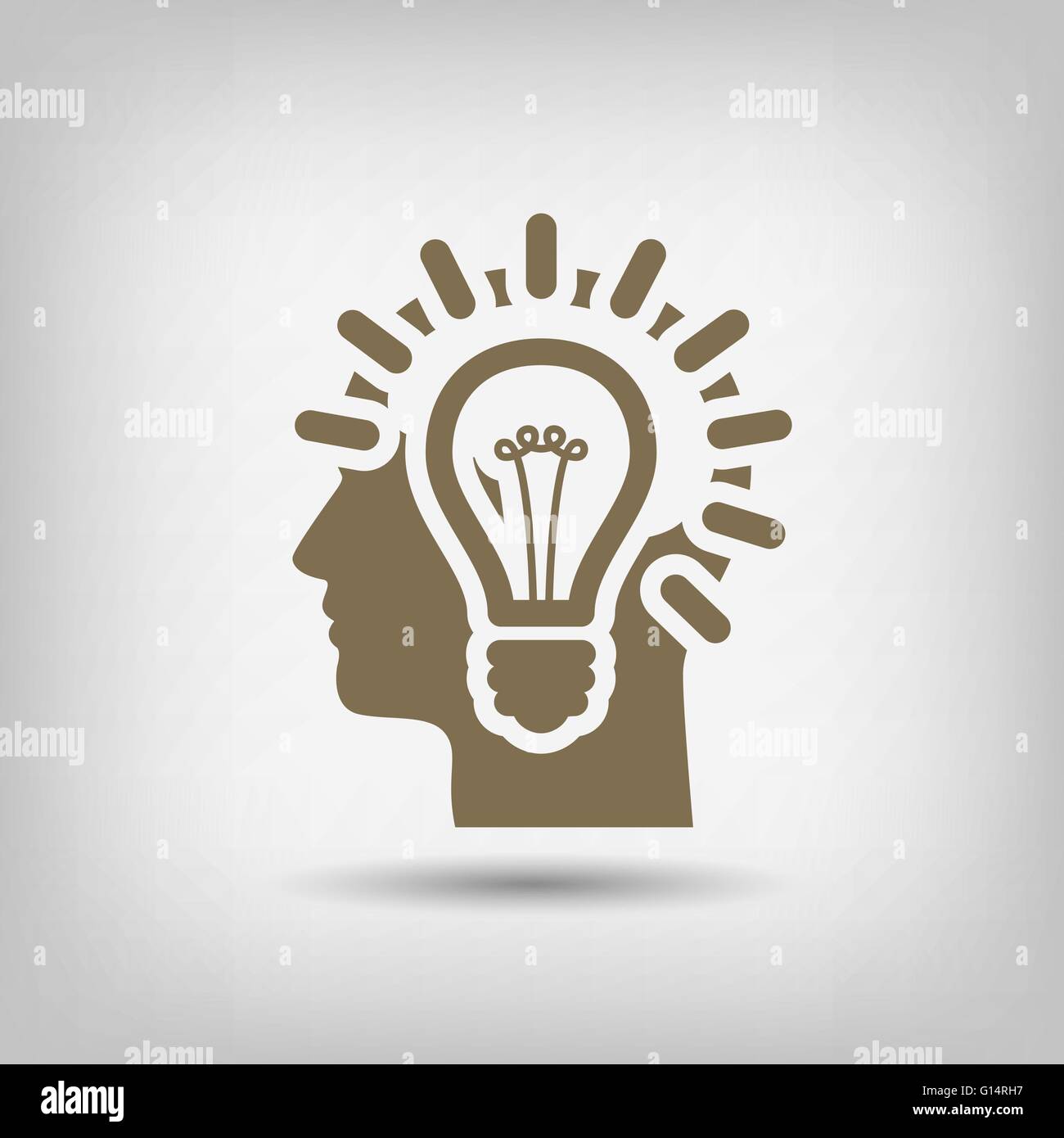 bulb AND head icon Stock Vector Image & Art - Alamy