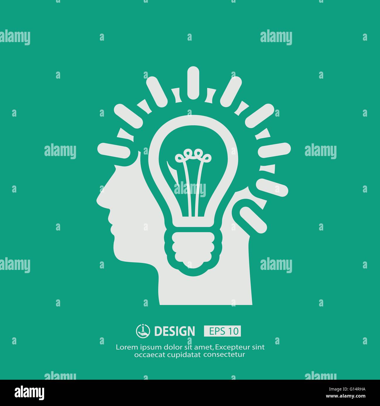 bulb AND head icon Stock Vector Image & Art - Alamy