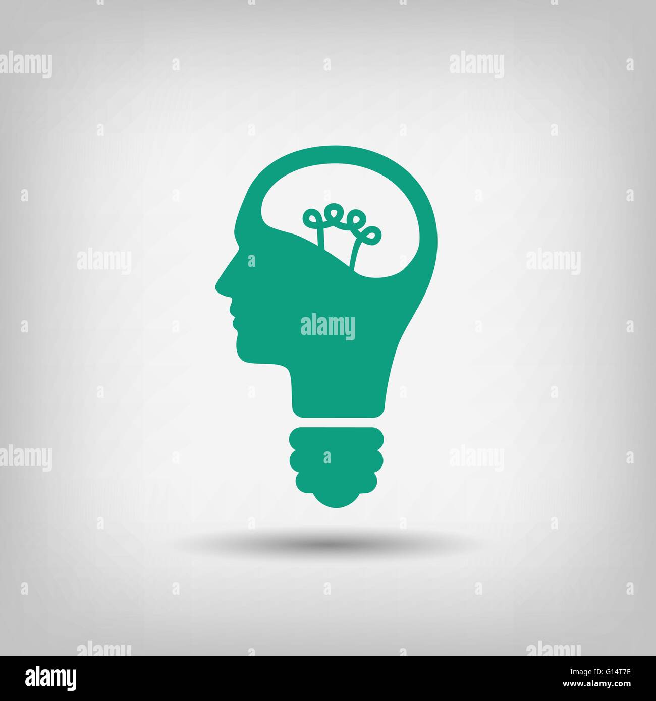 bulb AND head icon Stock Vector Image & Art - Alamy