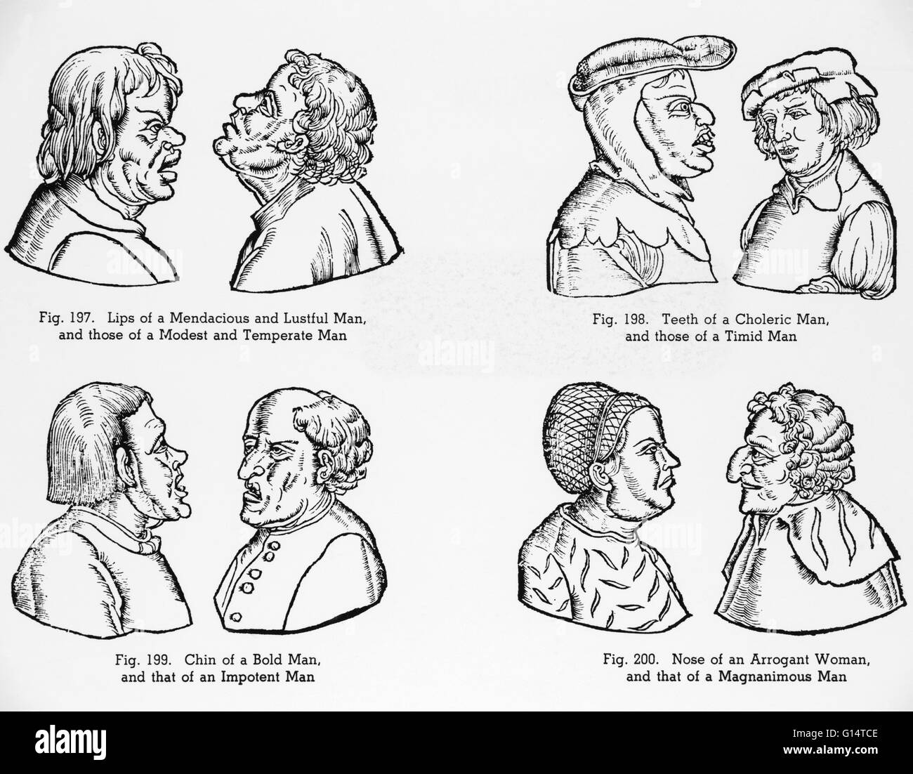 Illustrations of medieval stereotypes of personalities based on facial ...
