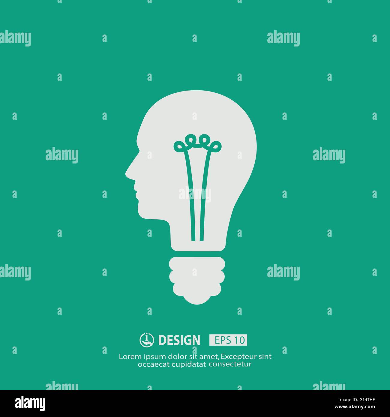 bulb AND head icon Stock Vector Image & Art - Alamy