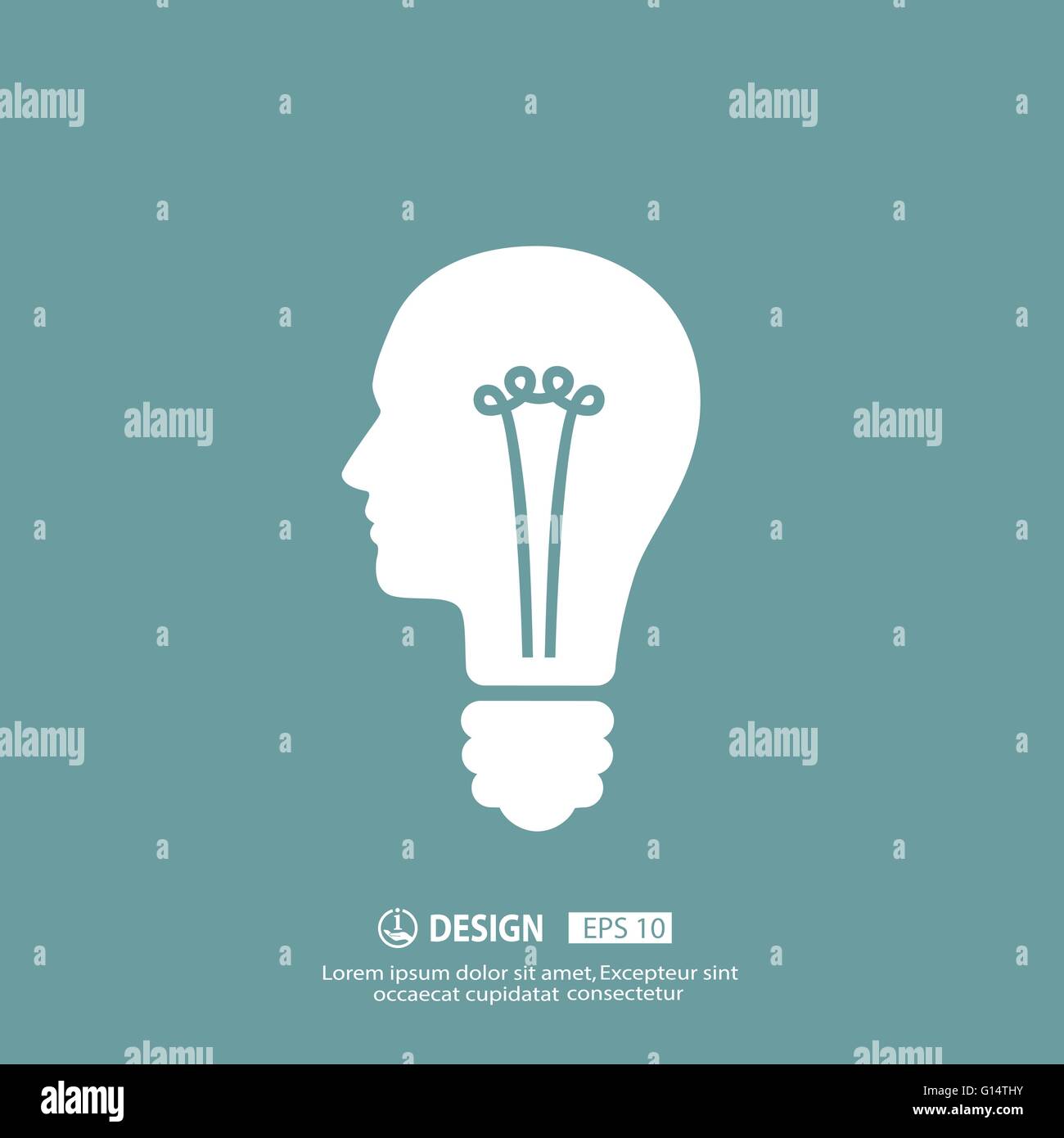 bulb AND head icon Stock Vector Image & Art - Alamy