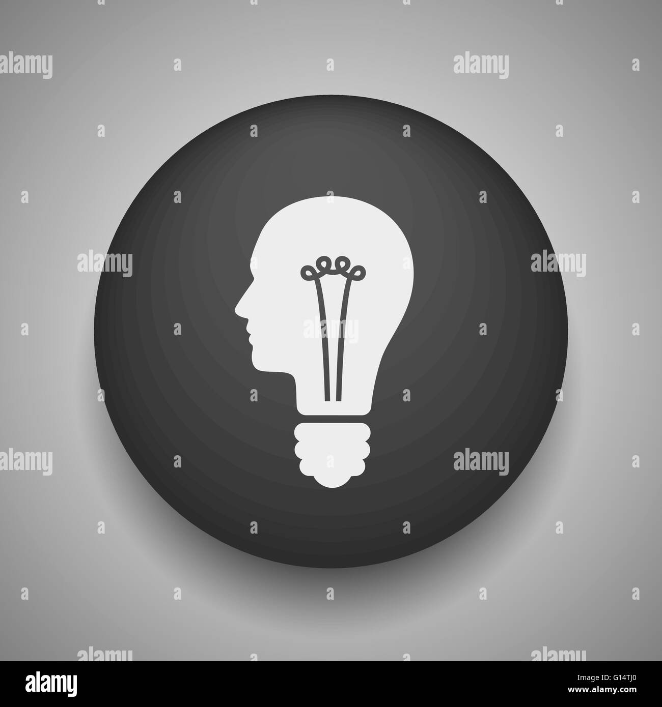 bulb AND head icon Stock Vector Image & Art - Alamy