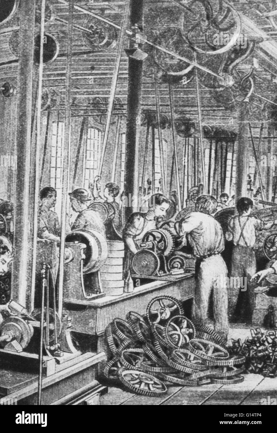 Drawing of early industrial skills Stock Photo - Alamy