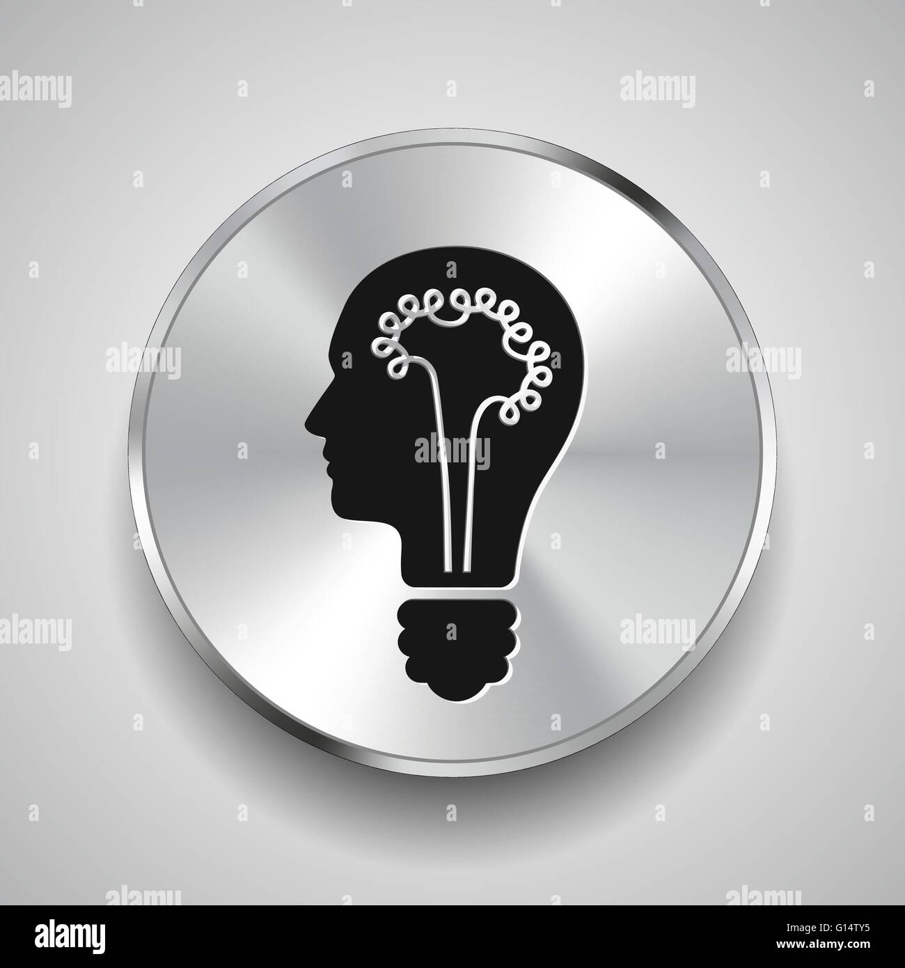 bulb AND head icon Stock Vector Image & Art - Alamy