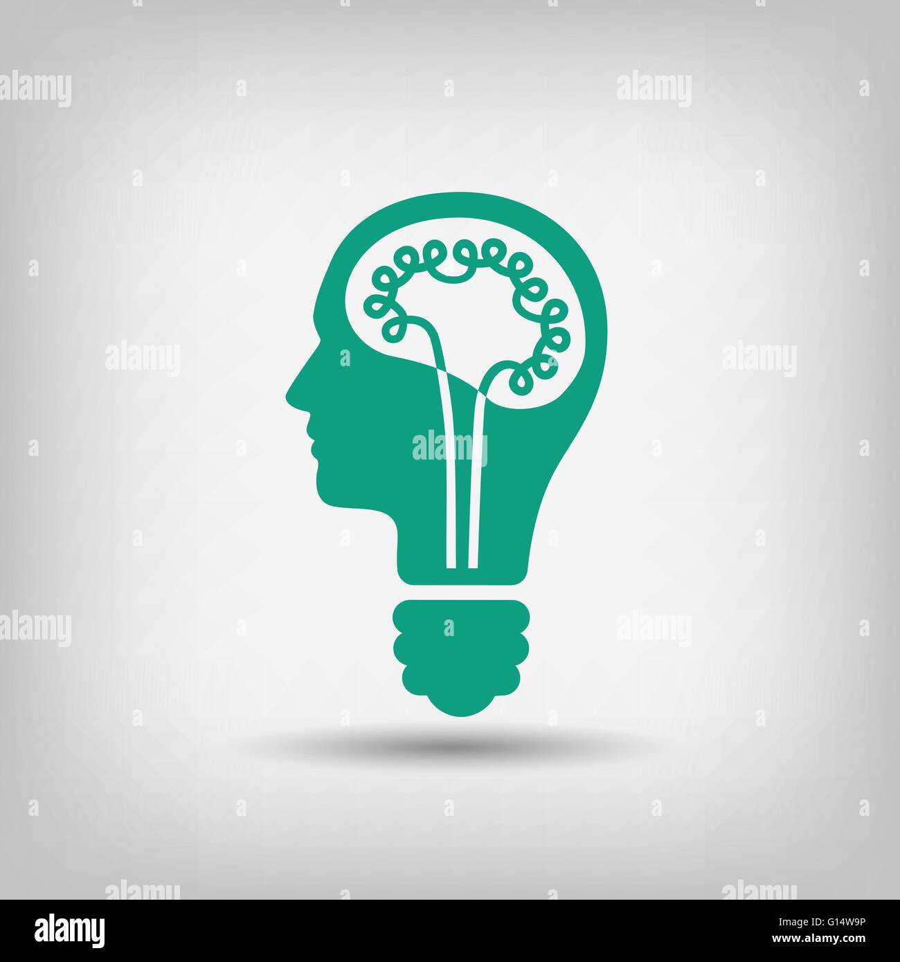 bulb AND head icon Stock Vector Image & Art - Alamy