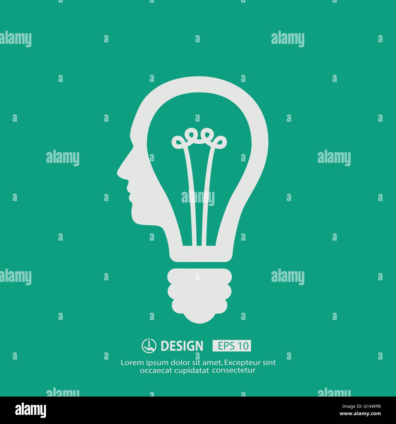 bulb AND head icon Stock Vector Image & Art - Alamy