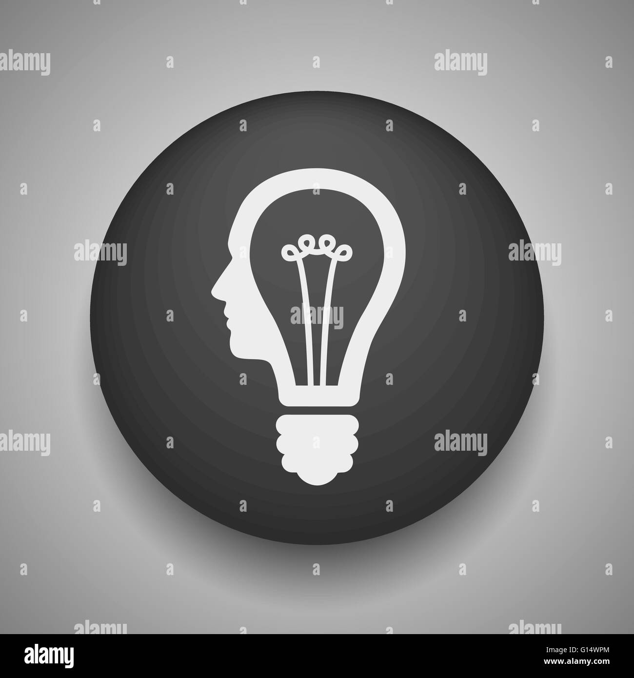 bulb AND head icon Stock Vector Image & Art - Alamy