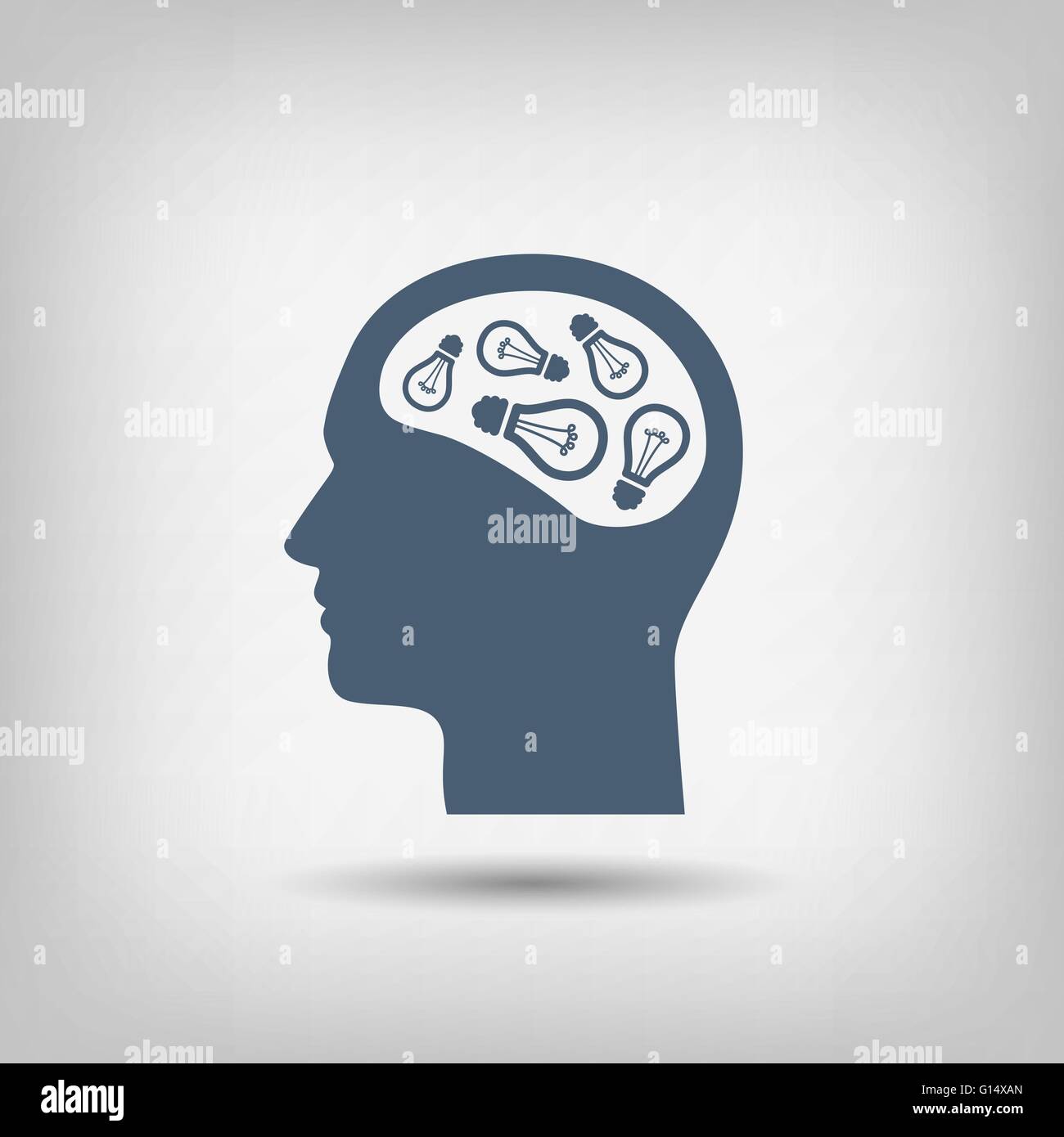 bulb AND head icon Stock Vector Image & Art - Alamy