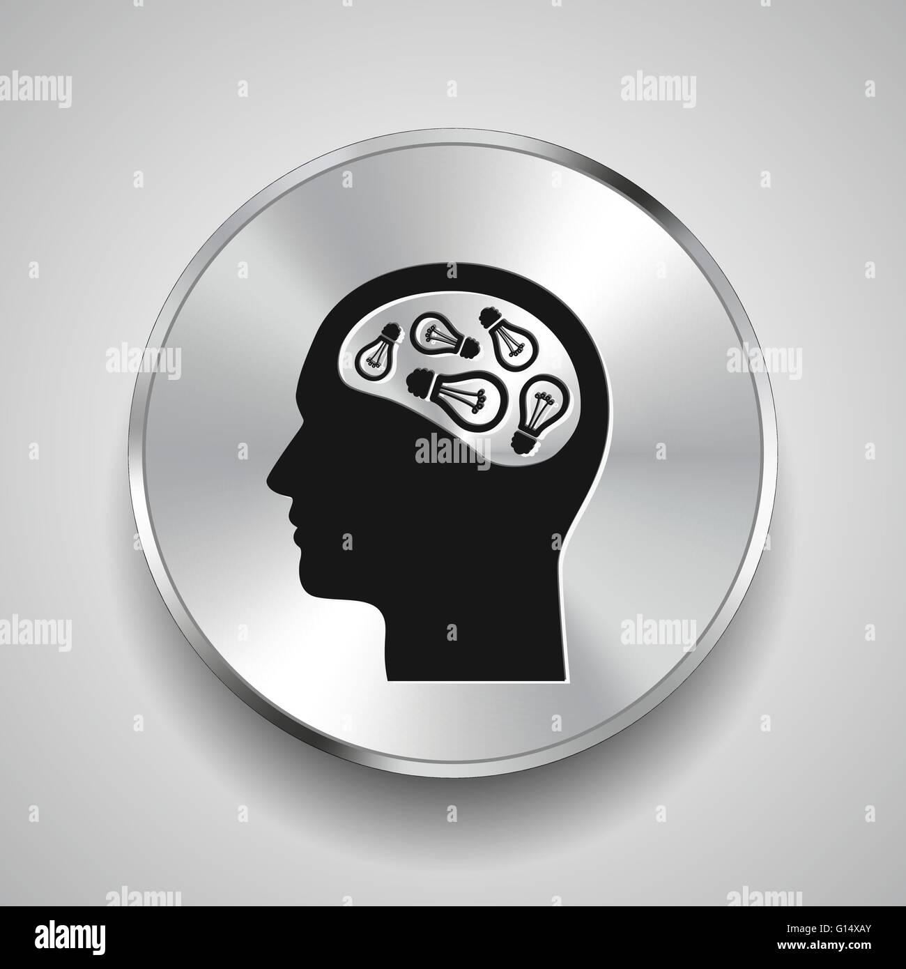 bulb AND head icon Stock Vector Image & Art - Alamy