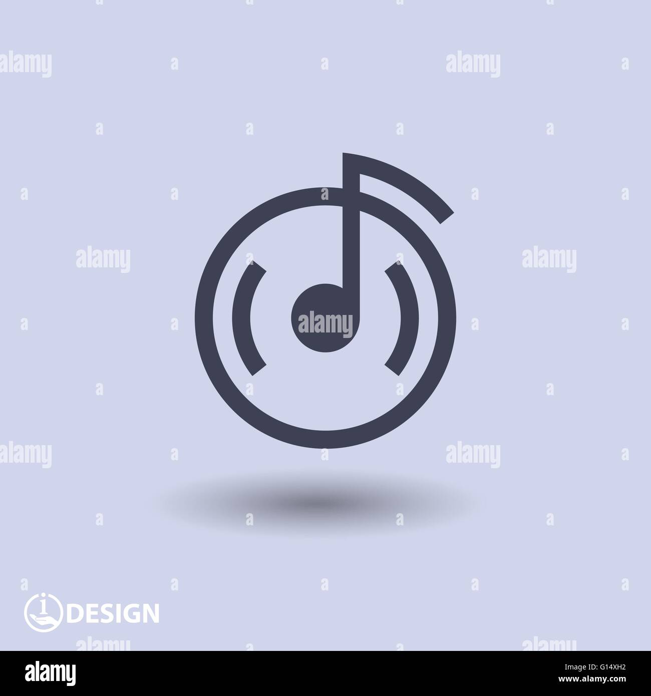 music note on cd icon Stock Vector Image & Art - Alamy
