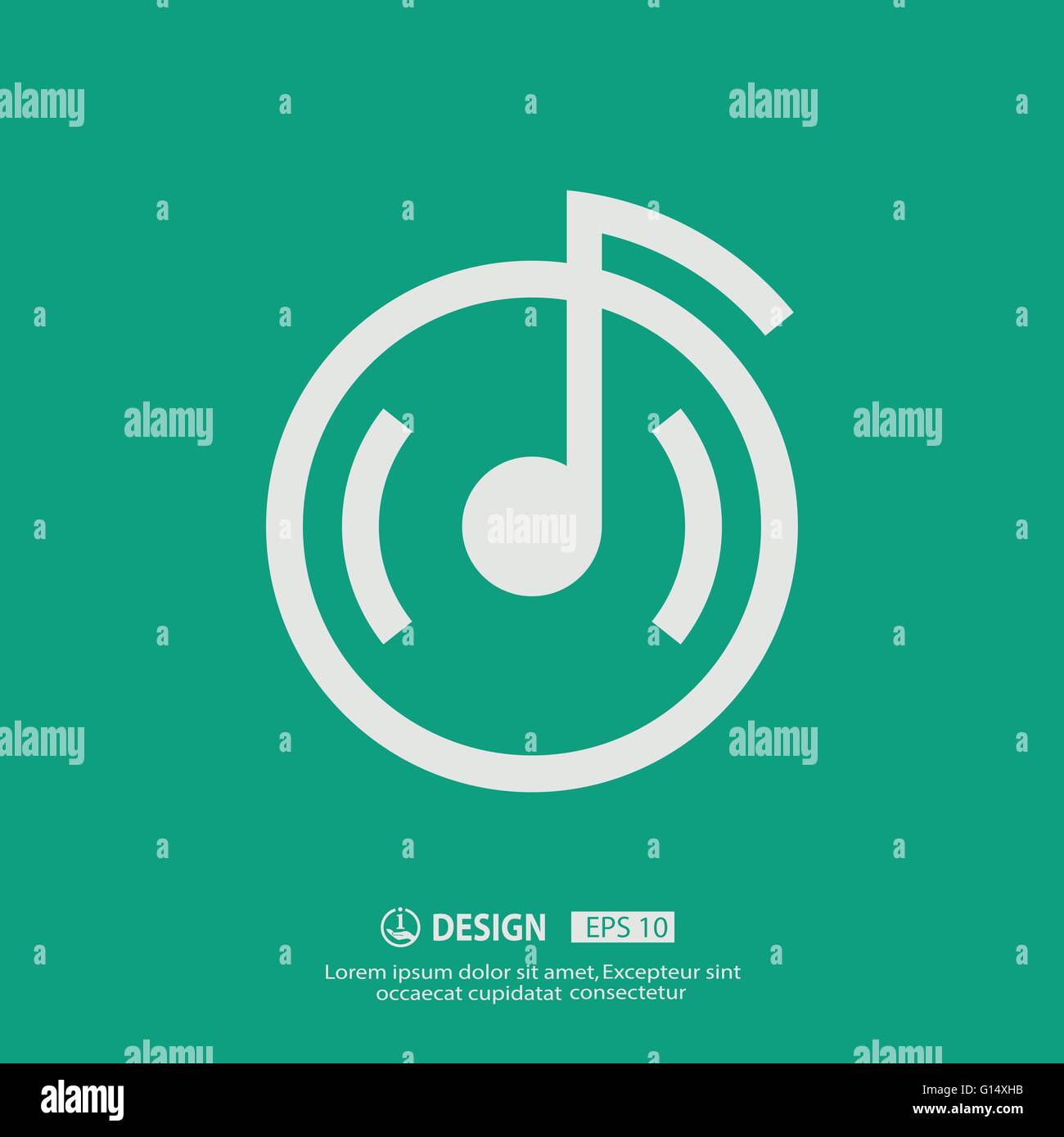 music note on cd icon Stock Vector Image & Art - Alamy
