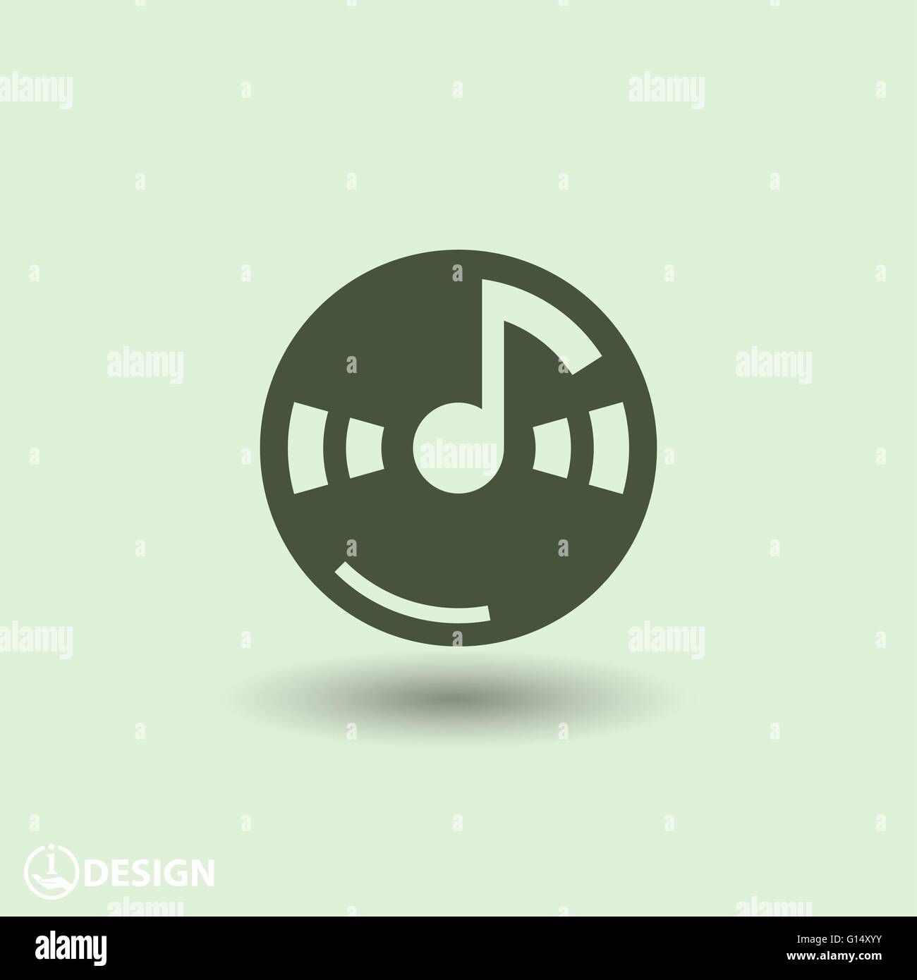 music note on cd icon Stock Vector Image & Art - Alamy