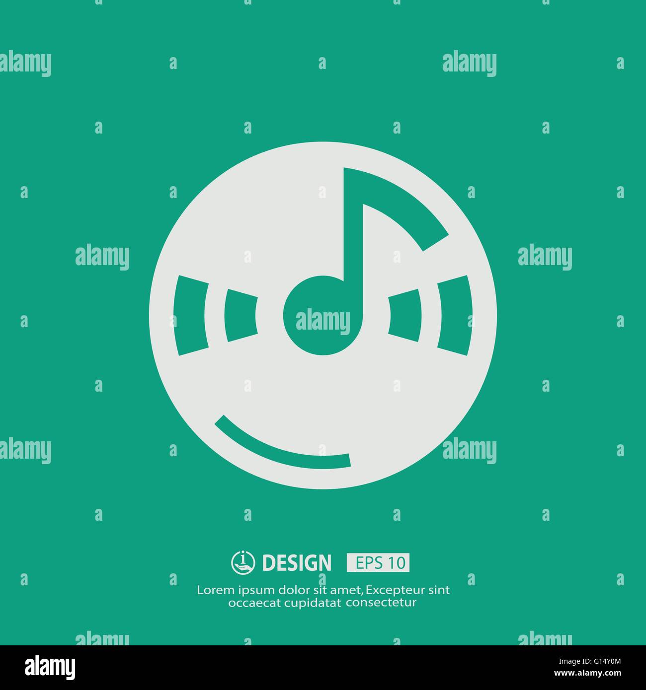 music note on cd icon Stock Vector Image & Art - Alamy