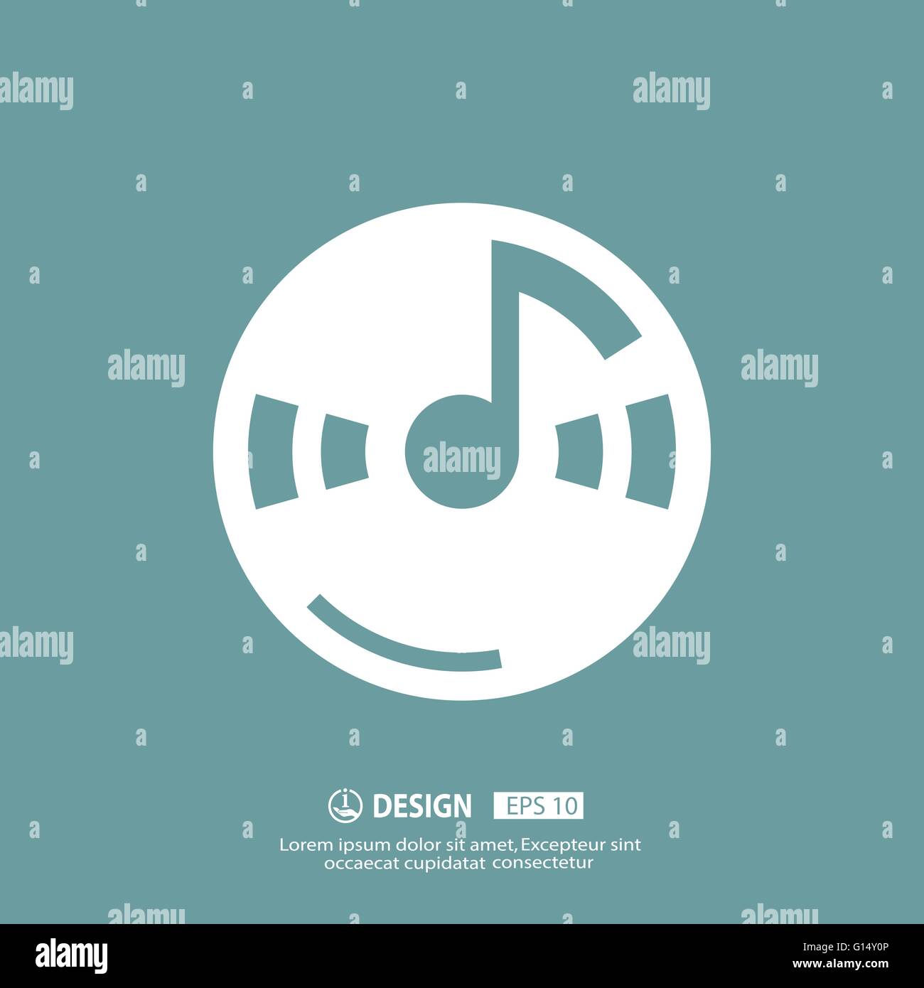 music note on cd icon Stock Vector Image & Art - Alamy
