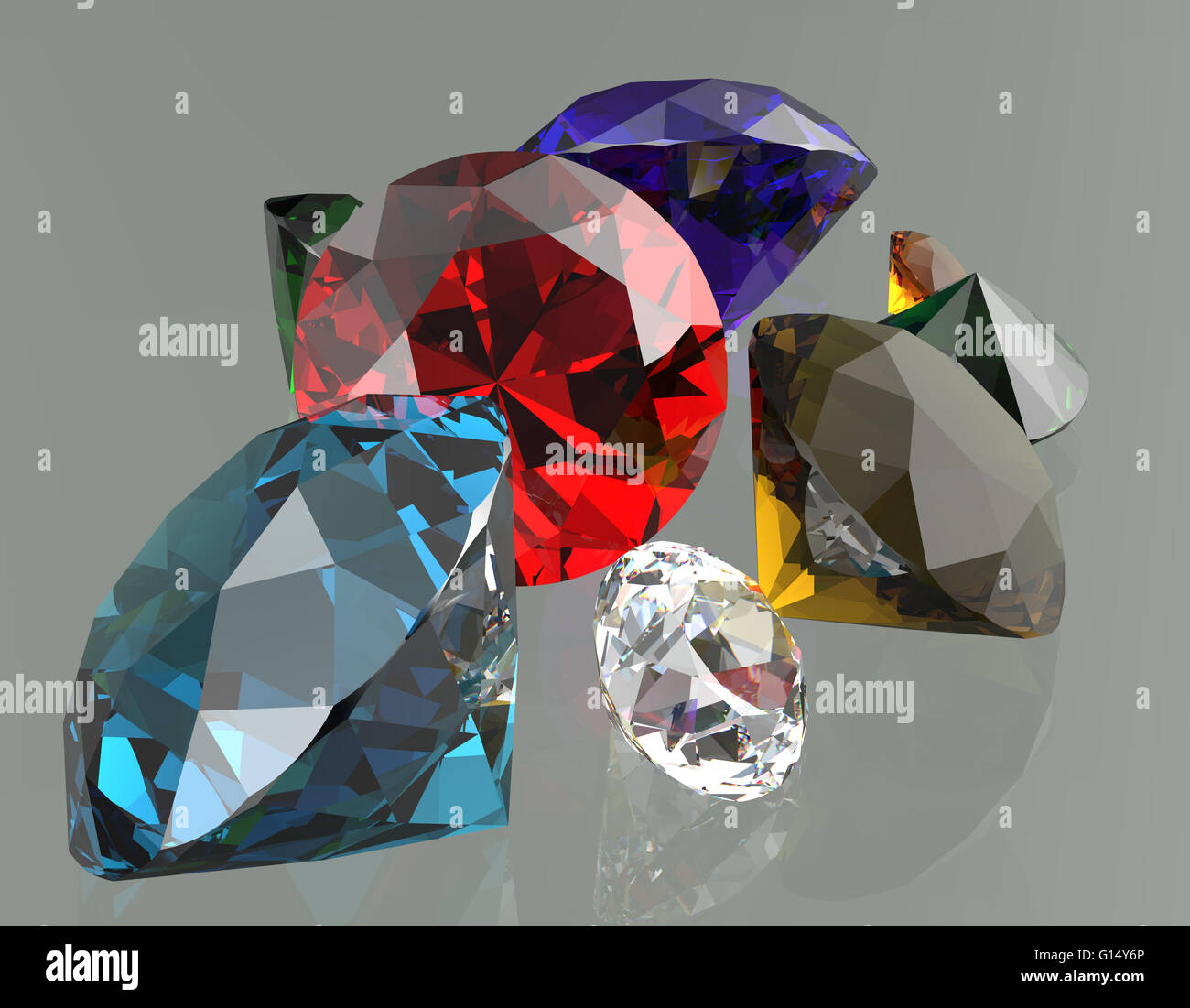 gemstones 3d render Stock Photo - Alamy