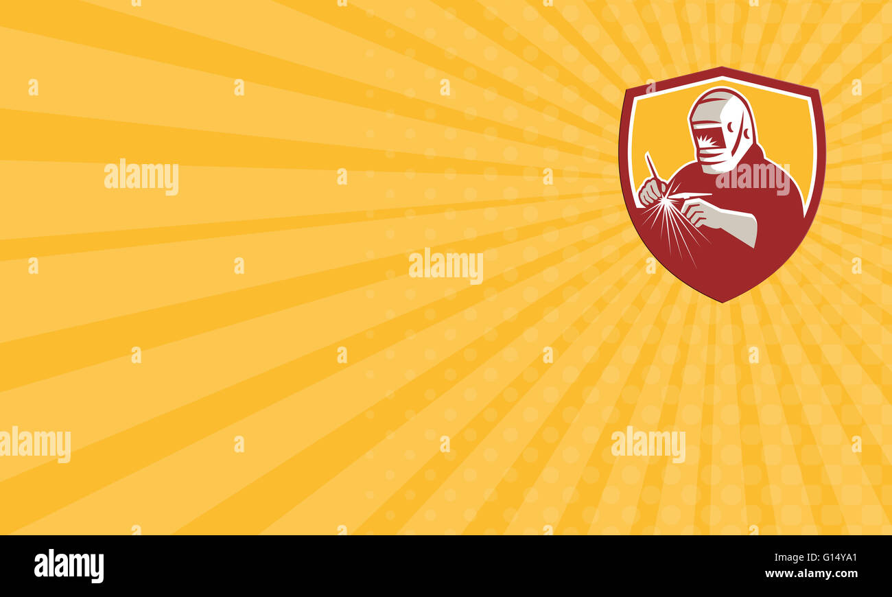 Business card showing illustration of a tungsten inert gas tig welder ...